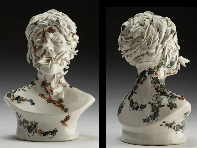 Viral Series, ceramic busts by Jess Riva Cooper - Ego - AlterEgo