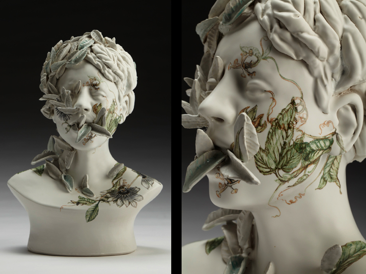 Viral Series, ceramic busts by Jess Riva Cooper - Ego - AlterEgo