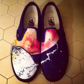 Hand painted custom designed shoes by Lace Out Studios - Ego - AlterEgo