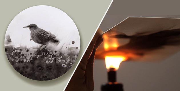 Fumage, drawing with fire by Steven Spazuk - Ego - AlterEgo