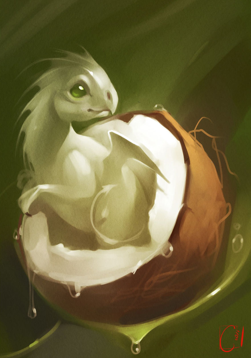 Fruit Dragons, illustration by Alexandra Khitrova - Ego - AlterEgo