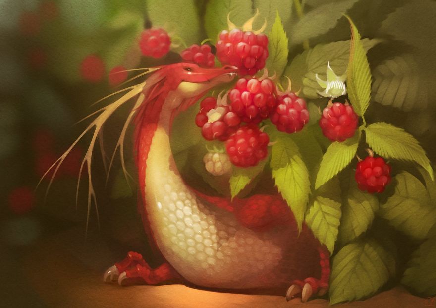 Fruit Dragons, illustration by Alexandra Khitrova - Ego - AlterEgo