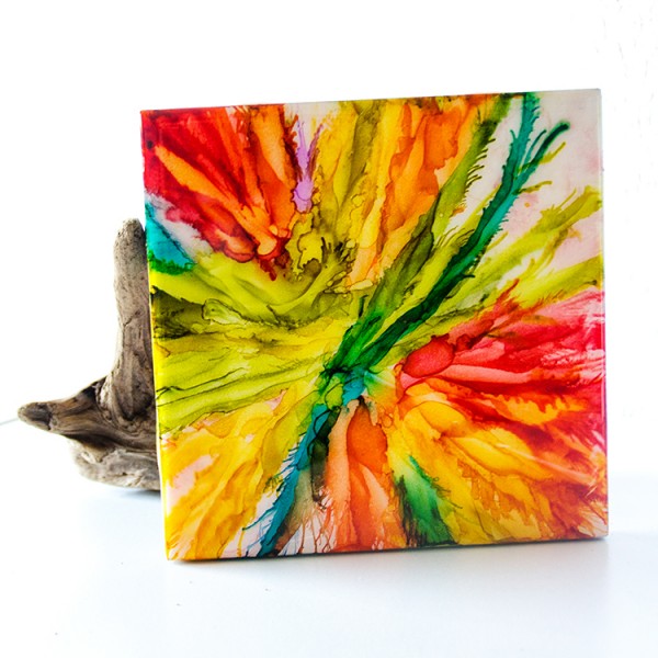 Alcohol ink on ceramic tile — hand painted by Janet Mitchell - Ego ...