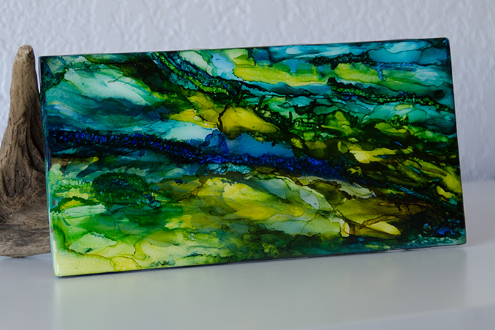 Alcohol ink on ceramic tile — hand painted by Janet Mitchell - Ego ...