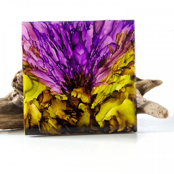 Alcohol ink on ceramic tile — hand painted by Janet Mitchell - Ego ...