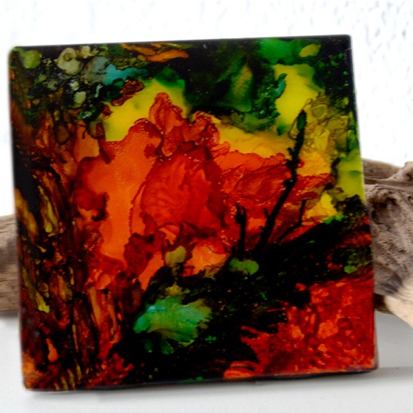 Alcohol ink on ceramic tile — hand painted by Janet Mitchell - Ego ...