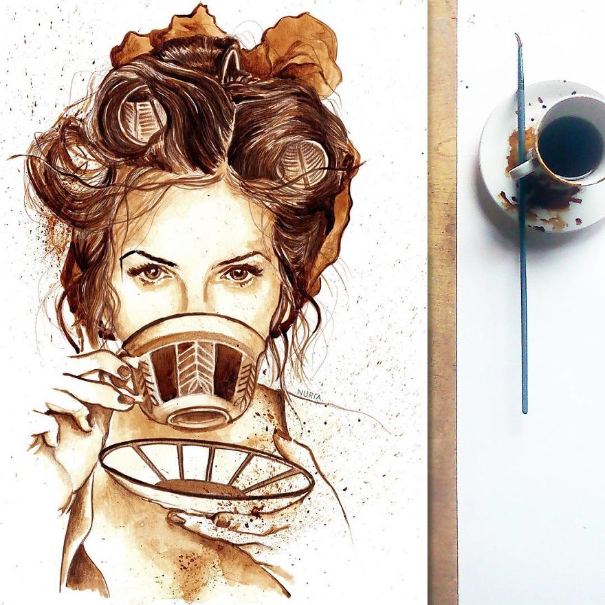 Coffee is more than just a drink by using it to paint intricate ...