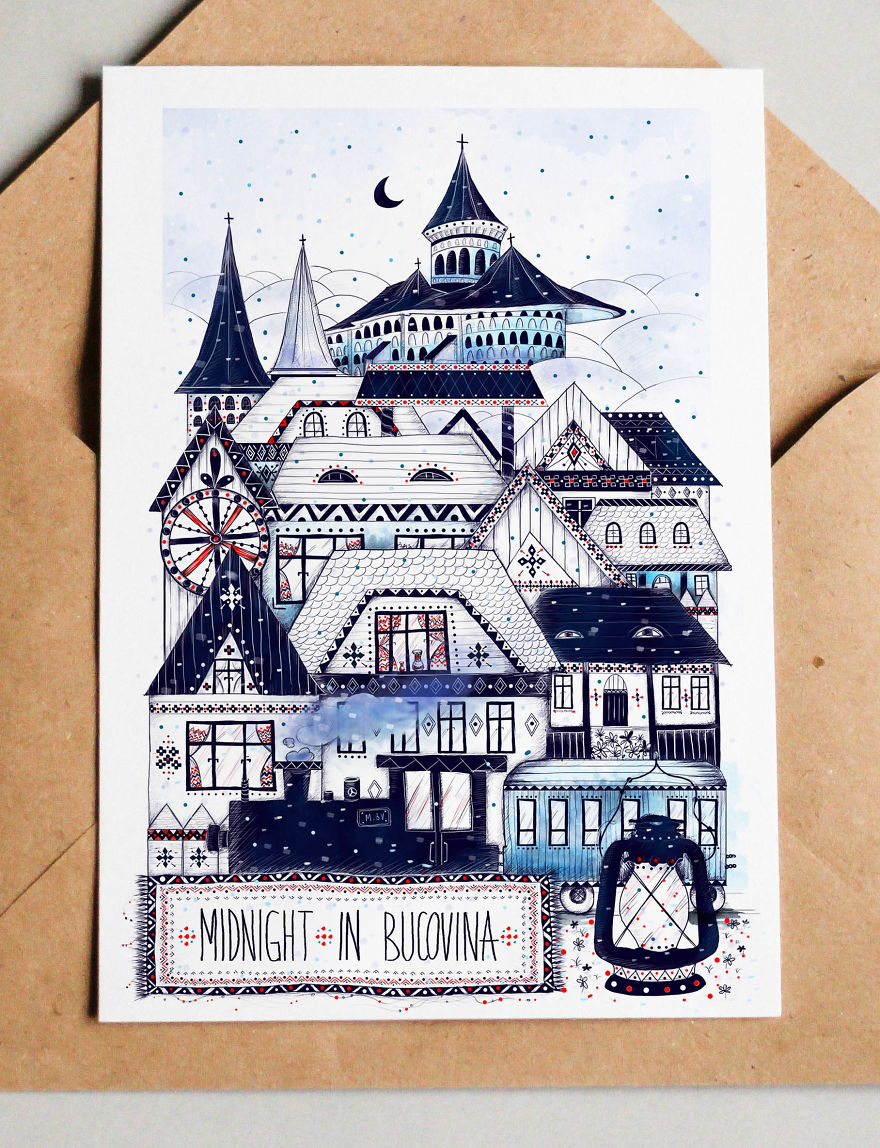 Ink illustrations by Madalina Tantareanu - Ego - AlterEgo