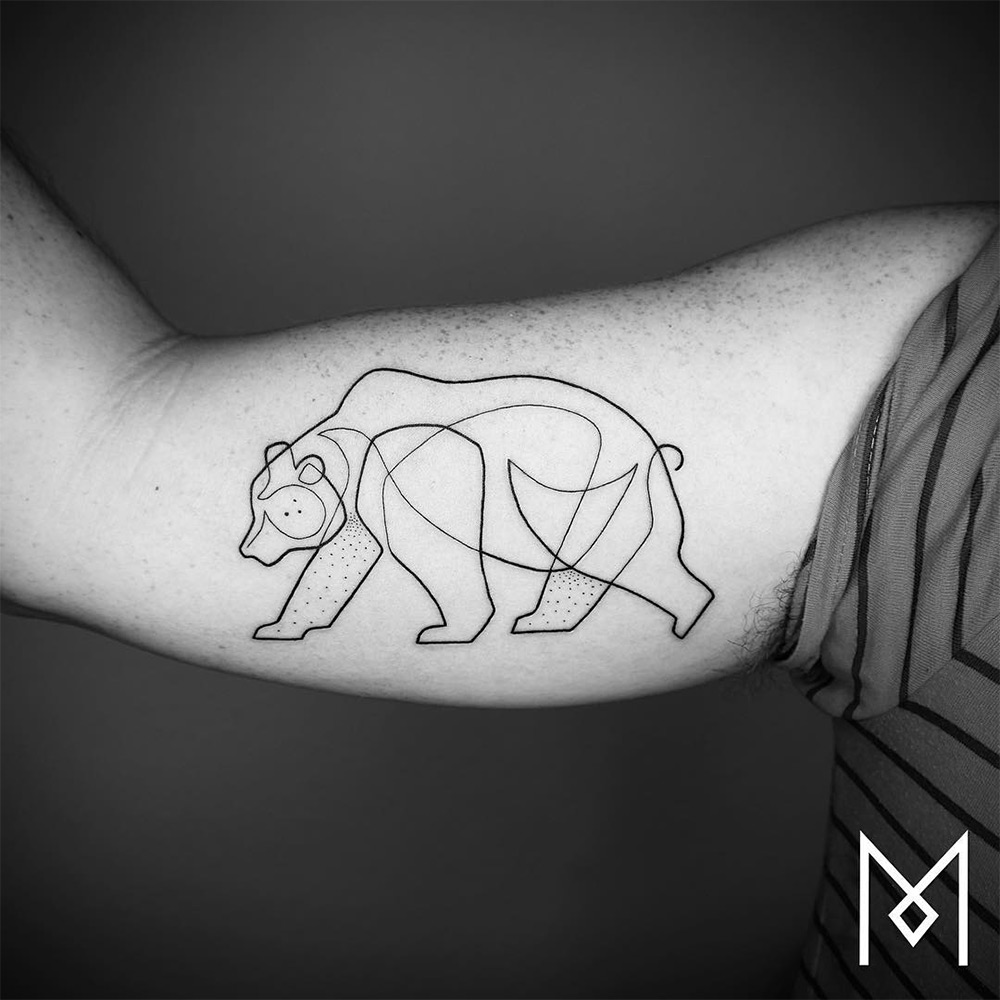 Minimalistic one line tattoos by Mo Gangi - Ego - AlterEgo