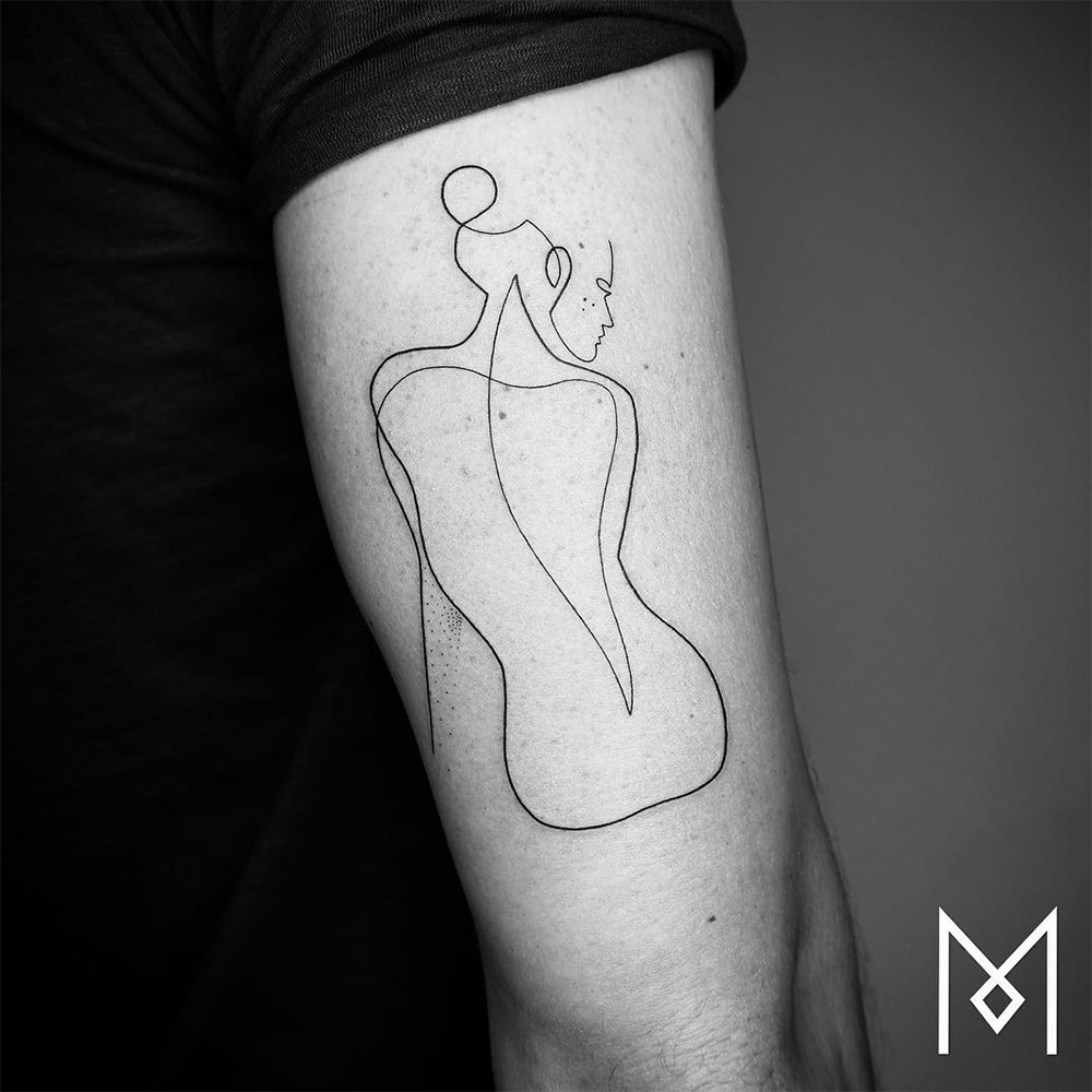Minimalistic one line tattoos by Mo Gangi - Ego - AlterEgo