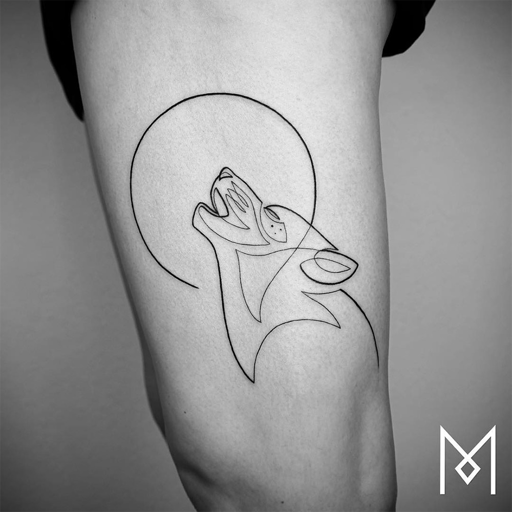 Minimalistic one line tattoos by Mo Gangi - Ego - AlterEgo