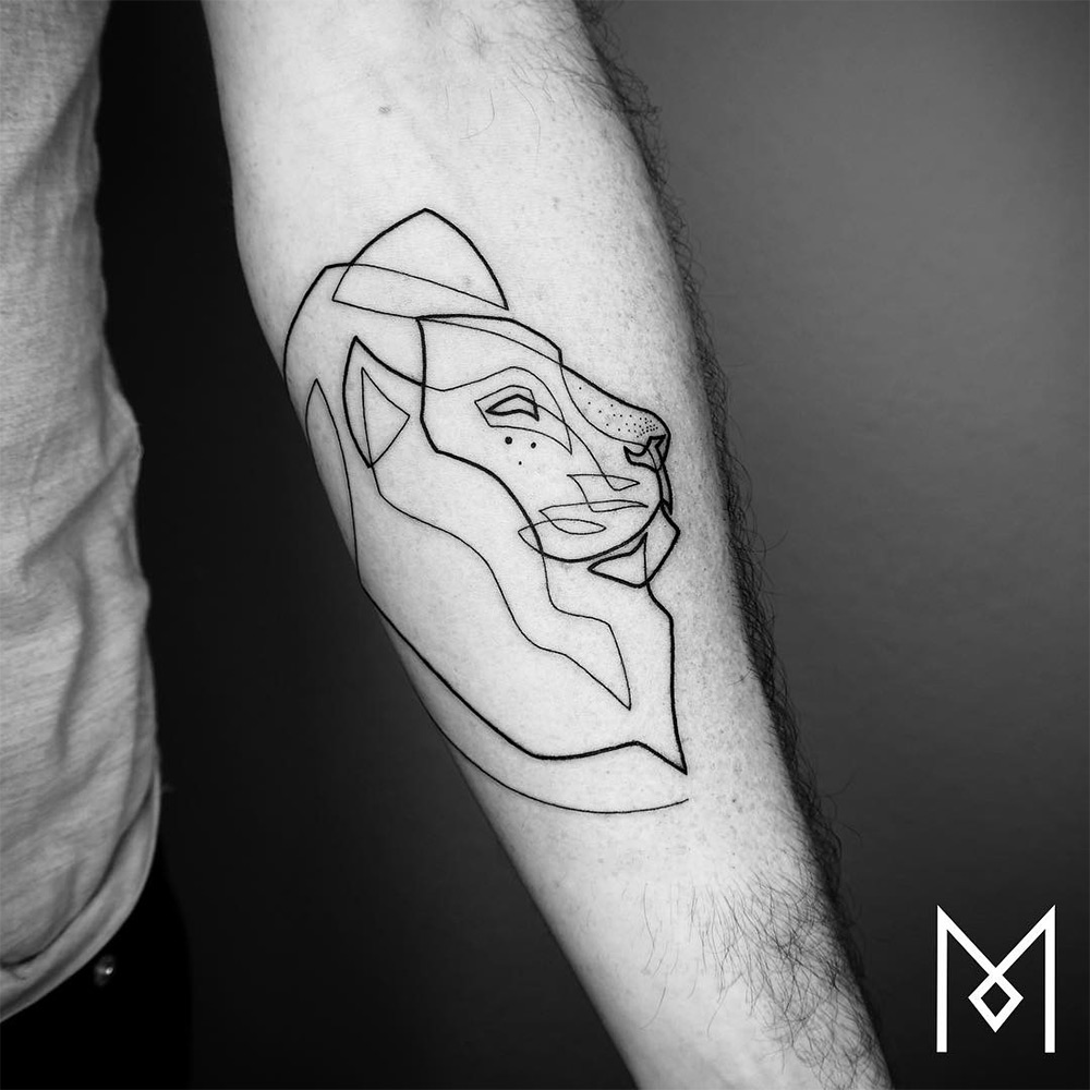 Minimalistic one line tattoos by Mo Gangi - Ego - AlterEgo
