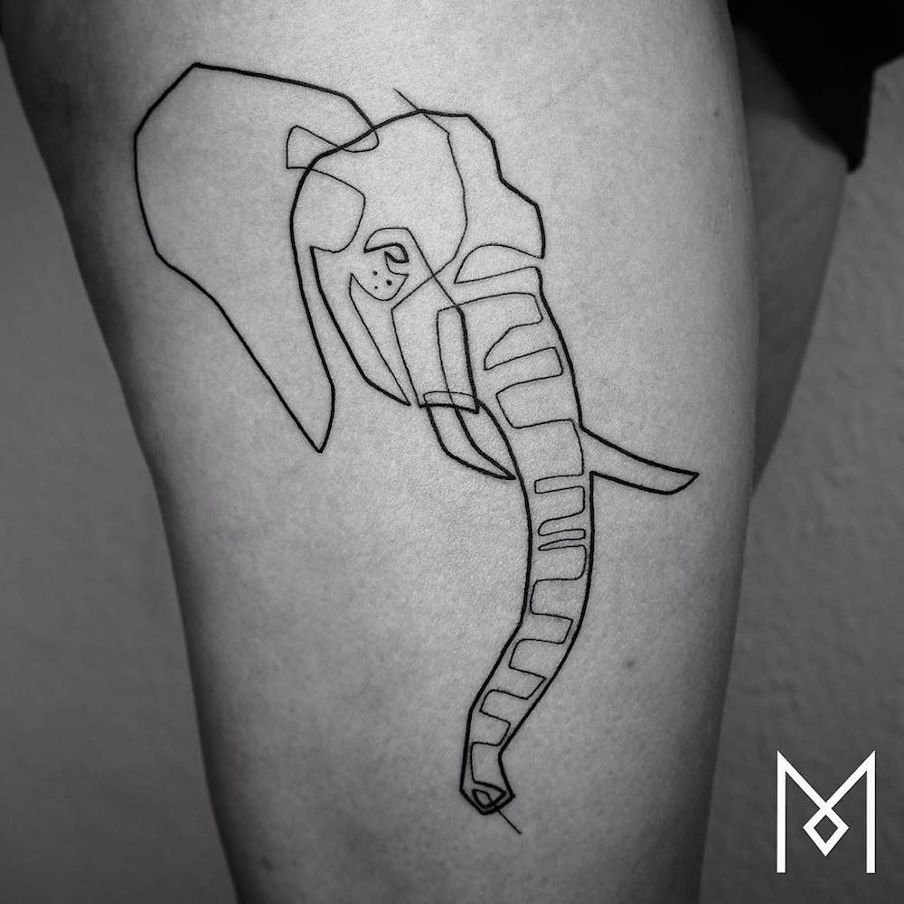 Minimalistic one line tattoos by Mo Gangi - Ego - AlterEgo