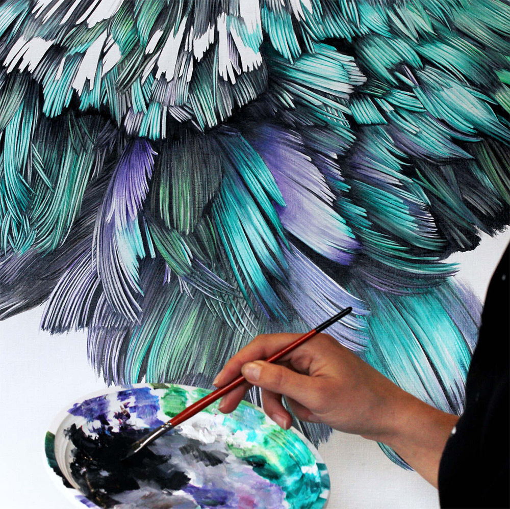 Adele Renault, Large-scale paintings of pigeons - Ego - AlterEgo