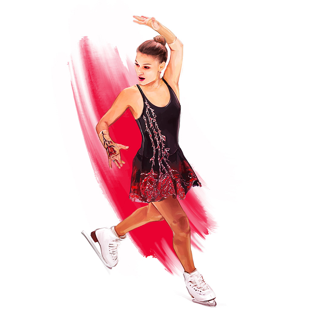 Russian figure skating ladies, digital art by Alexandra Tkachenko - Ego - AlterEgo